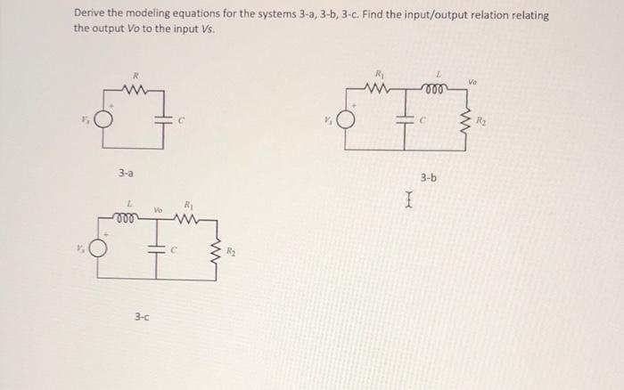Solved Derive the modeling equations for the systems 3-a, | Chegg.com