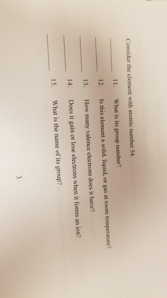 Solved Consider the element with atomic number 54. 11. What | Chegg.com