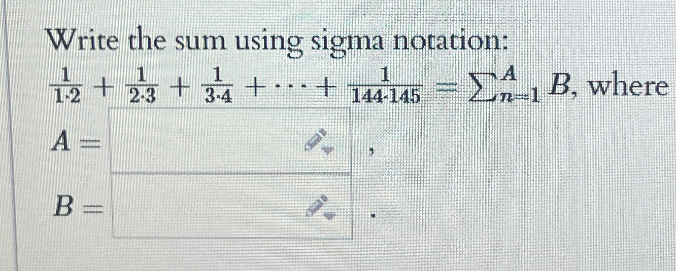 Solved Write the sum using sigma notation: | Chegg.com