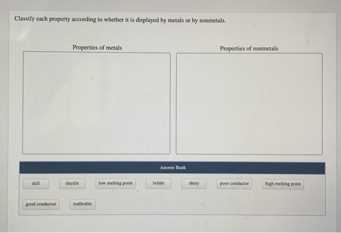 Solved Classify each property according to whether it is | Chegg.com