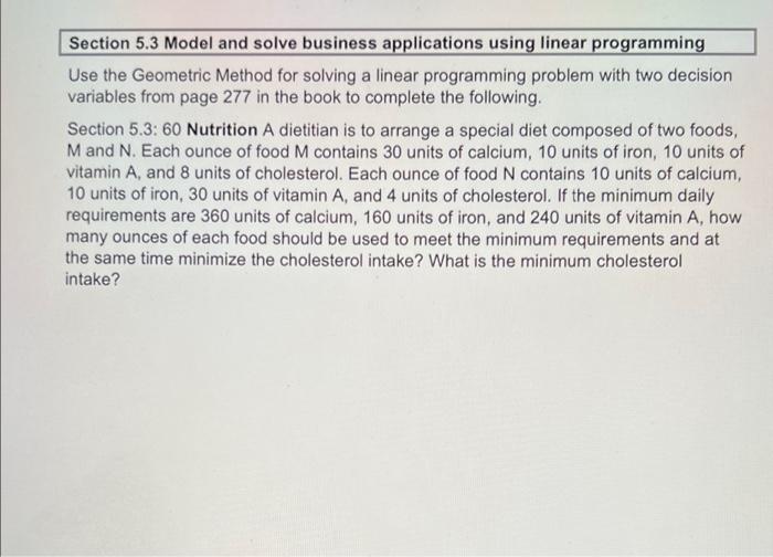 Solved Section 5.3 Model and solve business applications | Chegg.com
