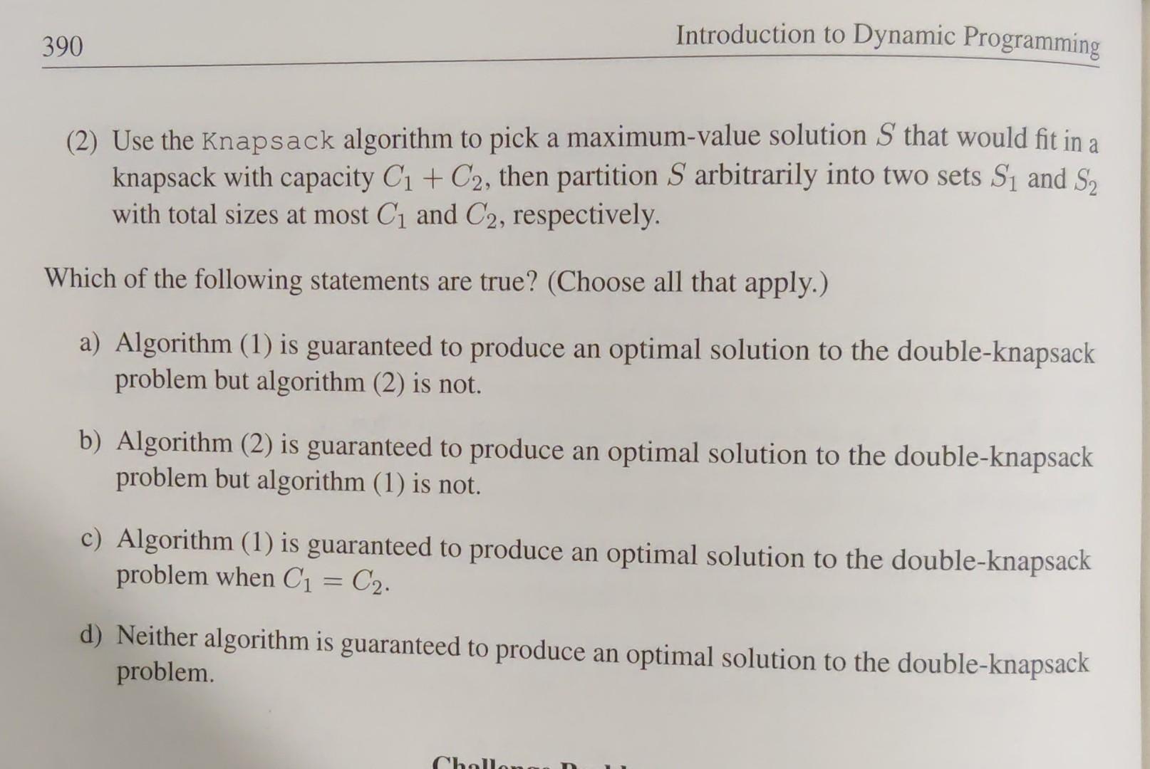 Solved Problem 16.5 (H) Consider the following variation of | Chegg.com