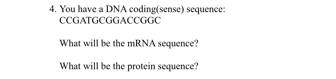 Solved You have a DNA coding(sense) | Chegg.com