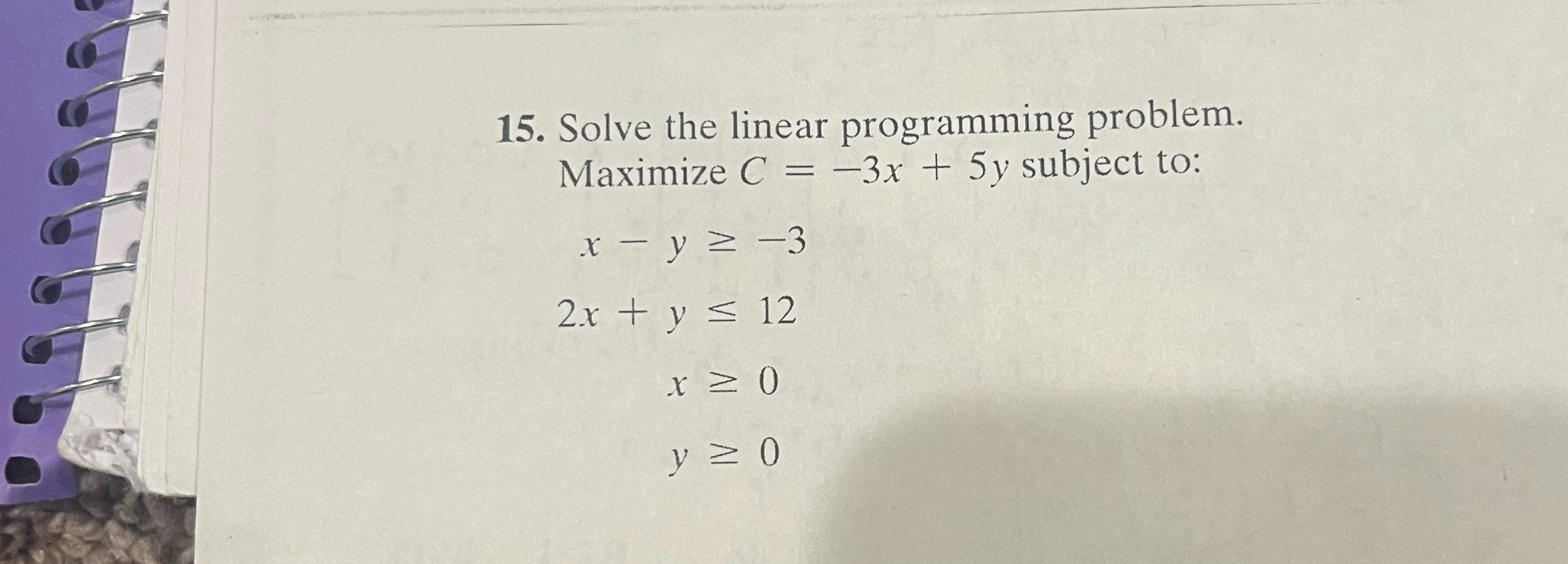Solved Solve the linear programming problem. Maximize | Chegg.com