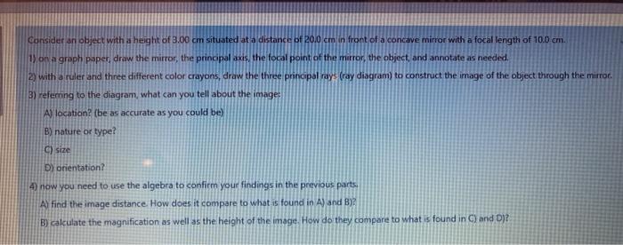 Solved Consider an object with a height of 3.00 cm situated | Chegg.com