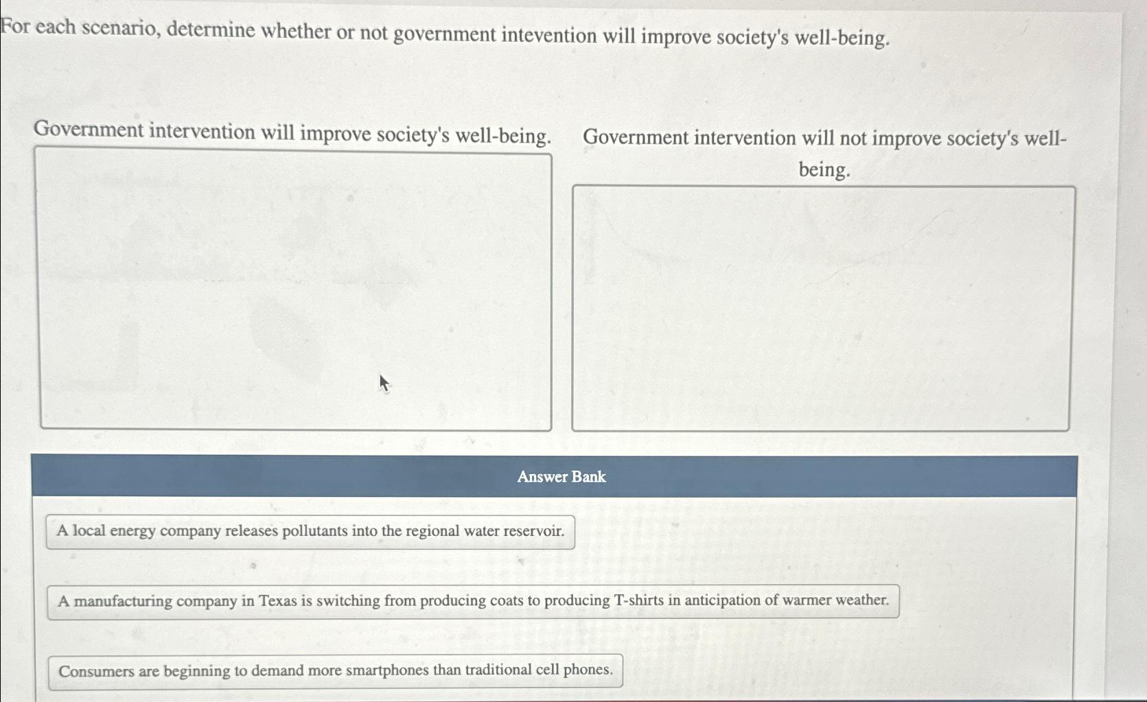 Solved For each scenario, determine whether or not | Chegg.com