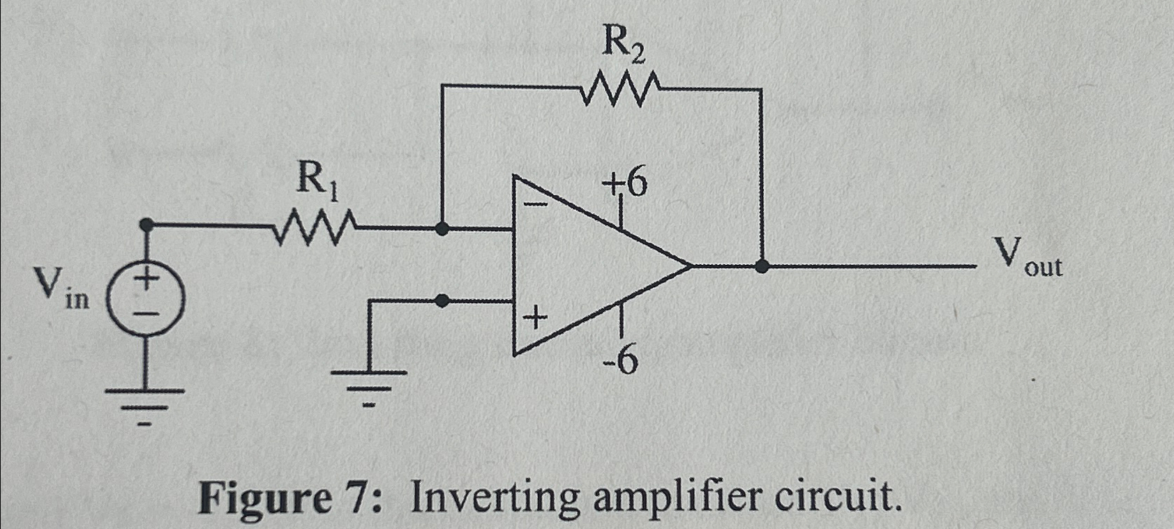 Figure 7: Inverting amplifier circuit.Build this | Chegg.com