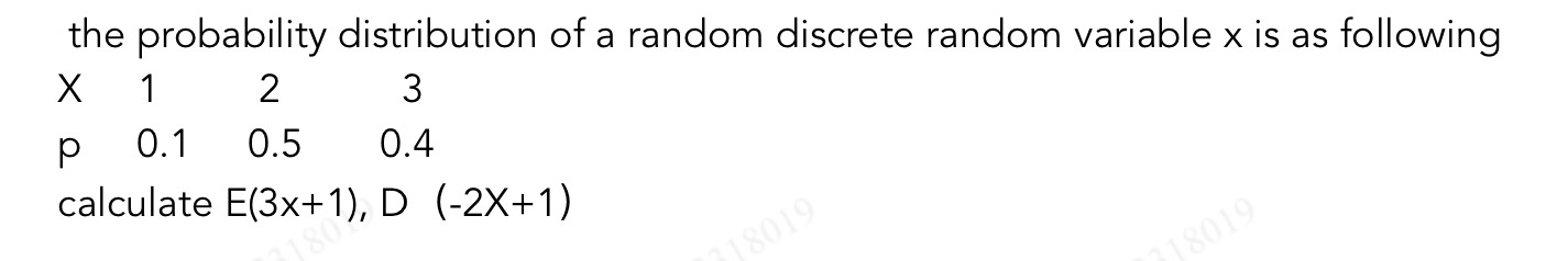 Solved the probability distribution of a random discrete | Chegg.com