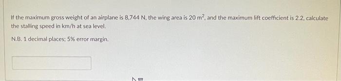 Solved If the maximum gross weight of an airplane is 8,744 | Chegg.com
