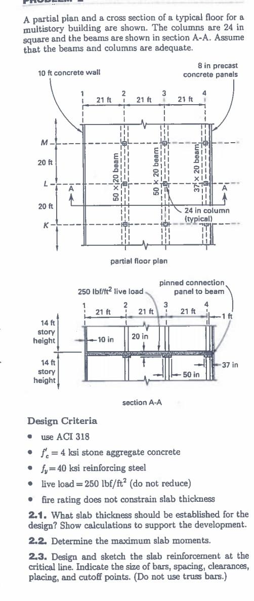 A partial plan and a cross section of a typical floor | Chegg.com