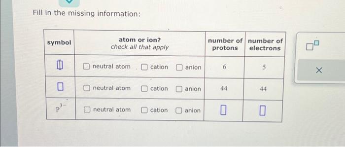 Solved Fill in the missing information: | Chegg.com