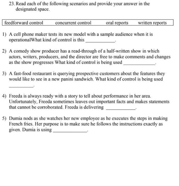 Solved Read each of the following scenarios and provide your | Chegg.com