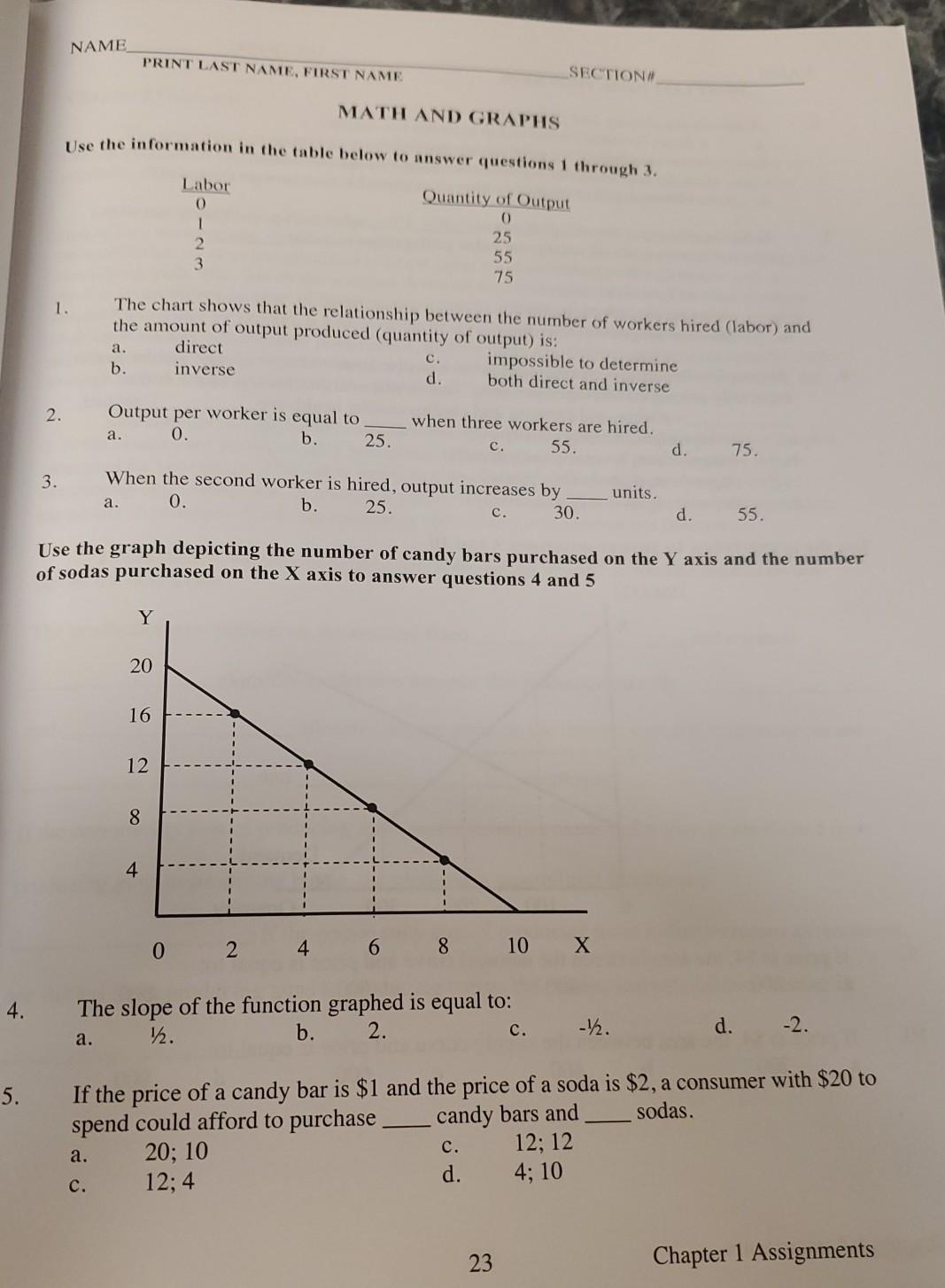 Solved NAME PRINT LAST NAME, FIRST NAME SECTION MATHLAND | Chegg.com
