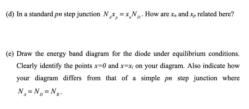 Solved ( 35 ﻿points) A pn ﻿junction has the doping profile | Chegg.com