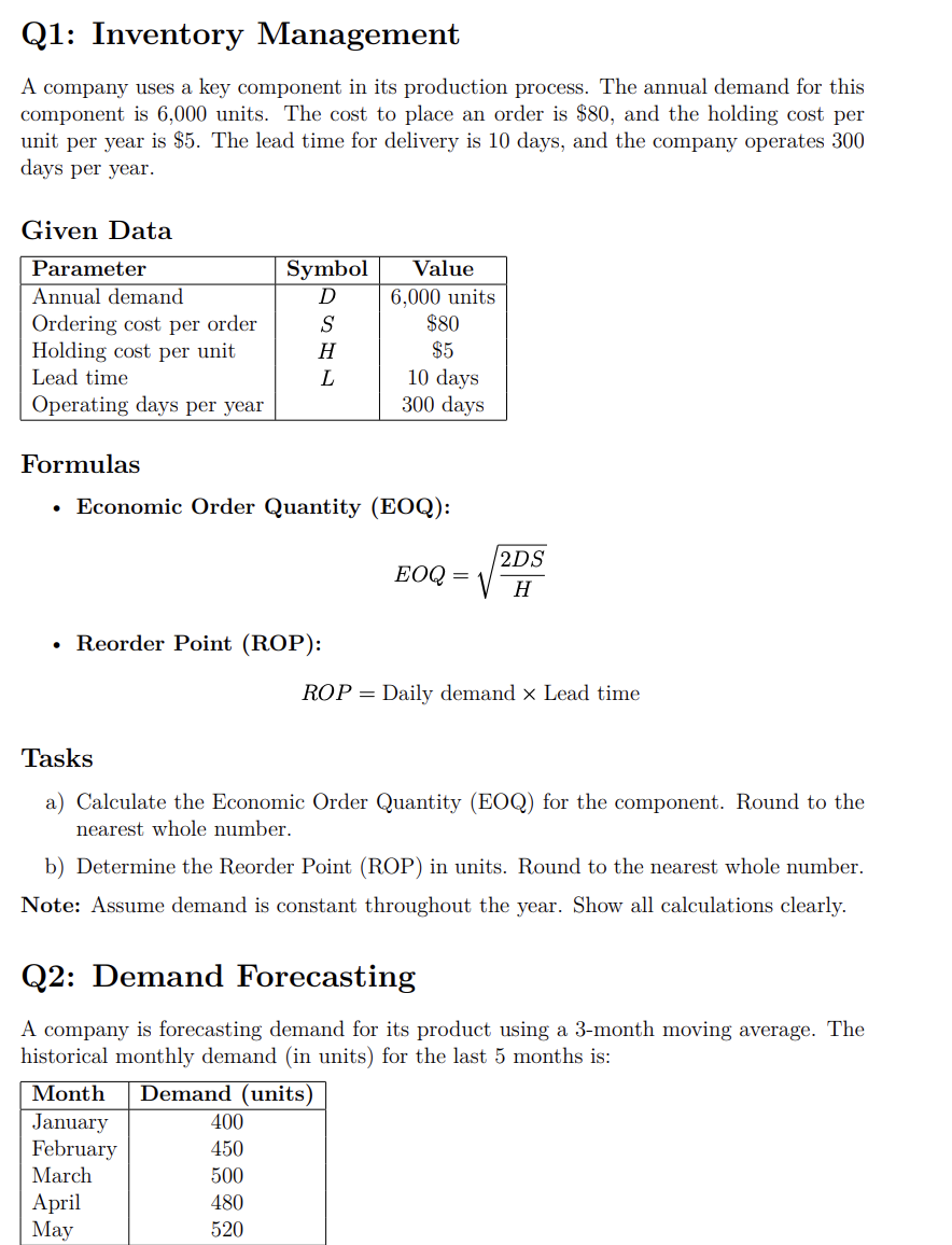 Solved Practice inventory calculations, safety stock, and | Chegg.com