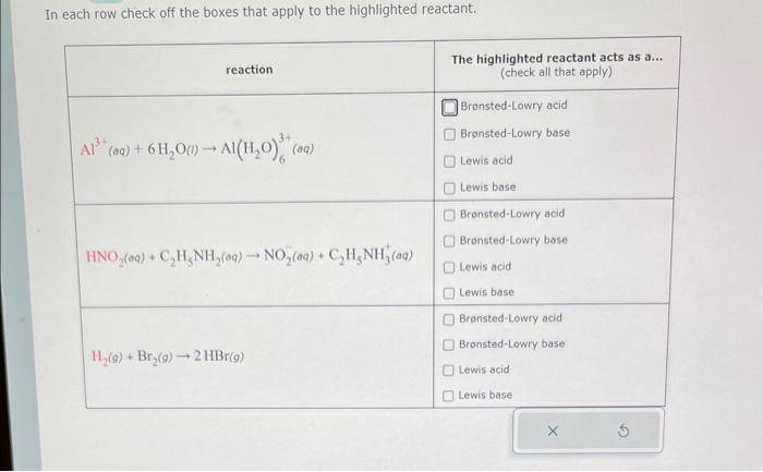 Solved In each row check off the boxes that apply to the | Chegg.com