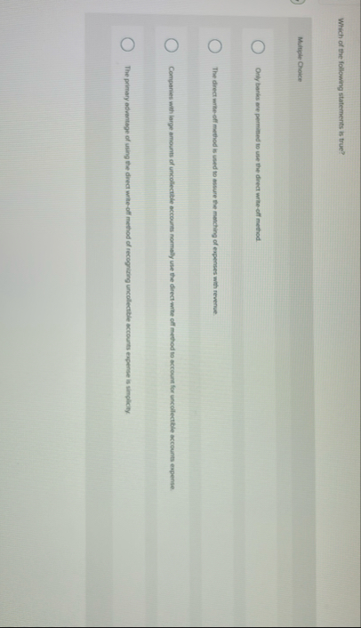 Solved Which of the following statements is true?Multiple | Chegg.com