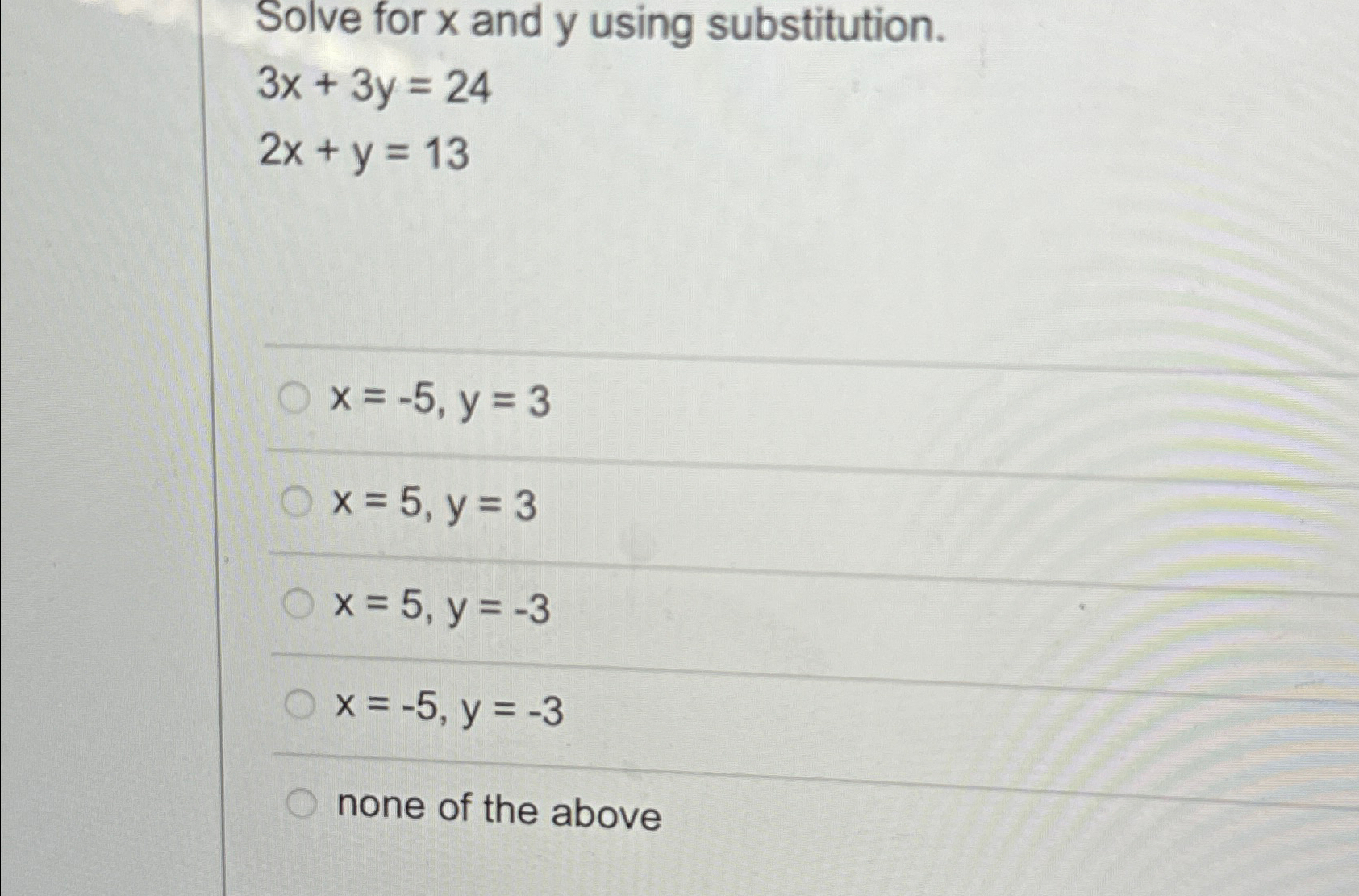Solved Solve for x ﻿and y ﻿using | Chegg.com