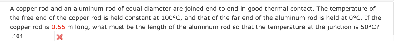 Solved A copper rod and an ﻿aluminum rod of ﻿equal diameter | Chegg.com
