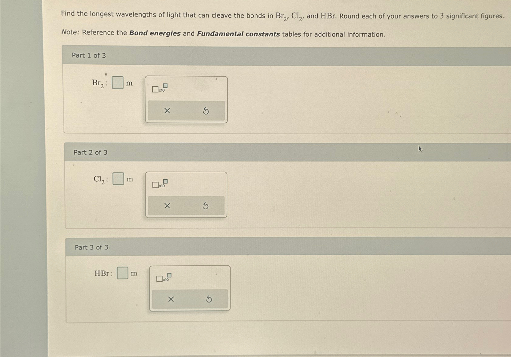 Solved Find the longest wavelengths of light that can cleave | Chegg.com