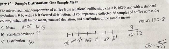 Solved pter 10 -Sample Distribution: One Sample Mean The | Chegg.com