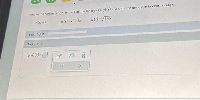 Solved Refer to the functions r,p, and q. Find the function | Chegg.com