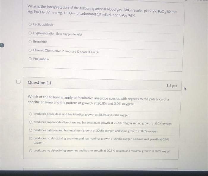 Solved What is the interpretation of the following arterial | Chegg.com