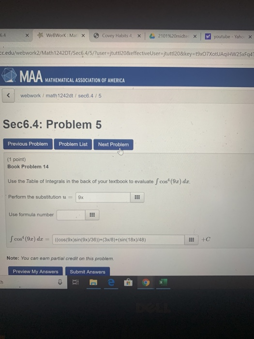 Solved 6.4 x WebWork: Mat X Covey Habits 4 X 2101%20midter. | Chegg.com Solved 6.4 x WebWork: Mat X Covey Habits 4 X 2101%20midter. | Chegg.com