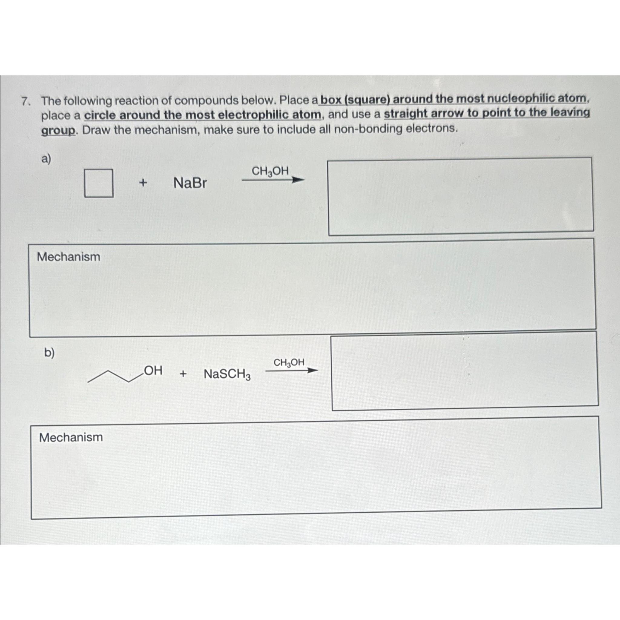 Solved The following reaction of compounds below. Place a | Chegg.com