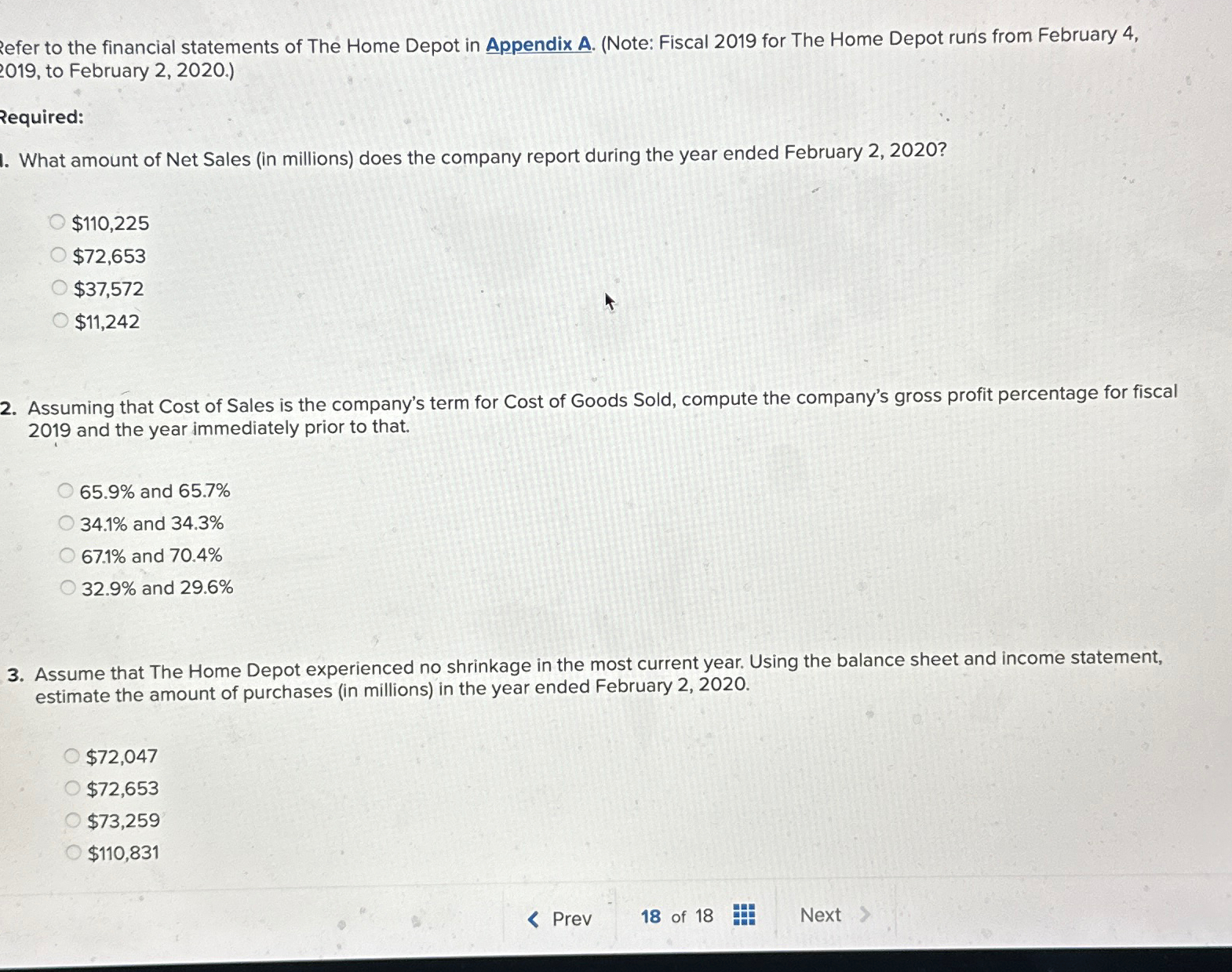 Refer to the financial statements of The Home Depot | Chegg.com