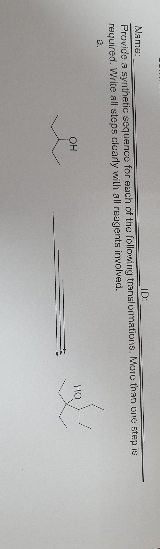Solved Name:ID:Provide a synthetic sequence for each of the | Chegg.com