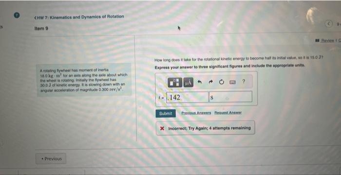 Solved KHW 7: Klnomatics and Dynamics of Potation ltem 9 A | Chegg.com