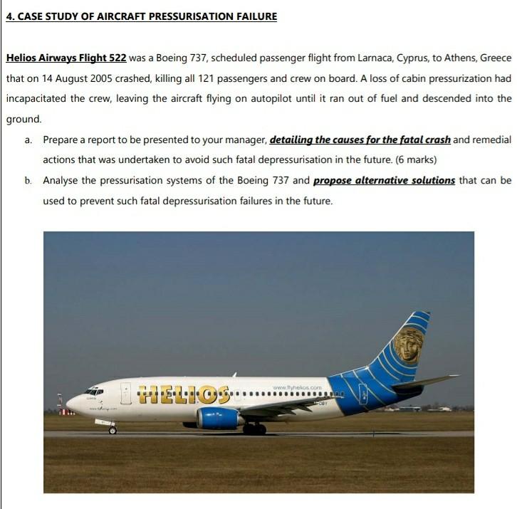 4. CASE STUDY OF AIRCRAFT PRESSURISATION FAILURE | Chegg.com