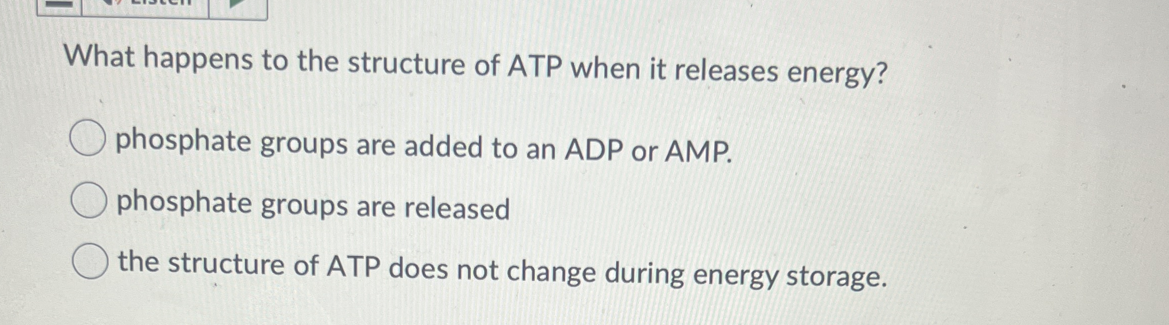 Solved What happens to the structure of ATP when it releases | Chegg.com
