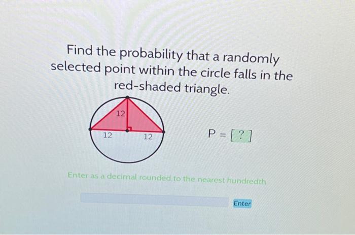 Solved Find the probability that a randomly selected point | Chegg.com