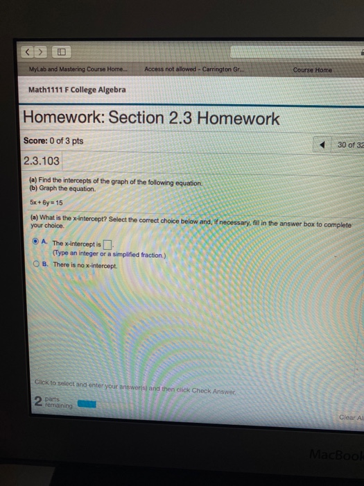 Solved MyLab and Mastering Course Home... Access not allowed | Chegg.com