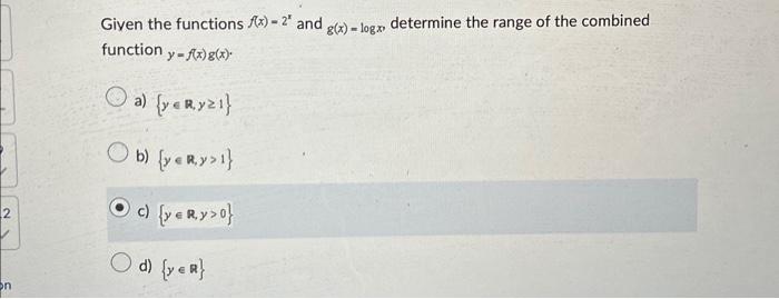 Solved Given the functions \\( f(x)=2^{x} \\) and \\( | Chegg.com