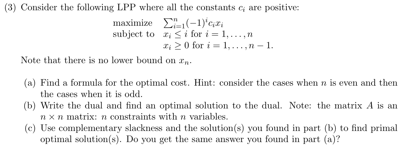 Solved (3) ﻿Consider the following LPP where all the | Chegg.com