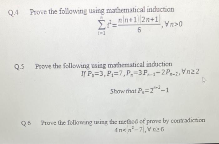 Solved 2.4 Prove the following using mathematical induction | Chegg.com