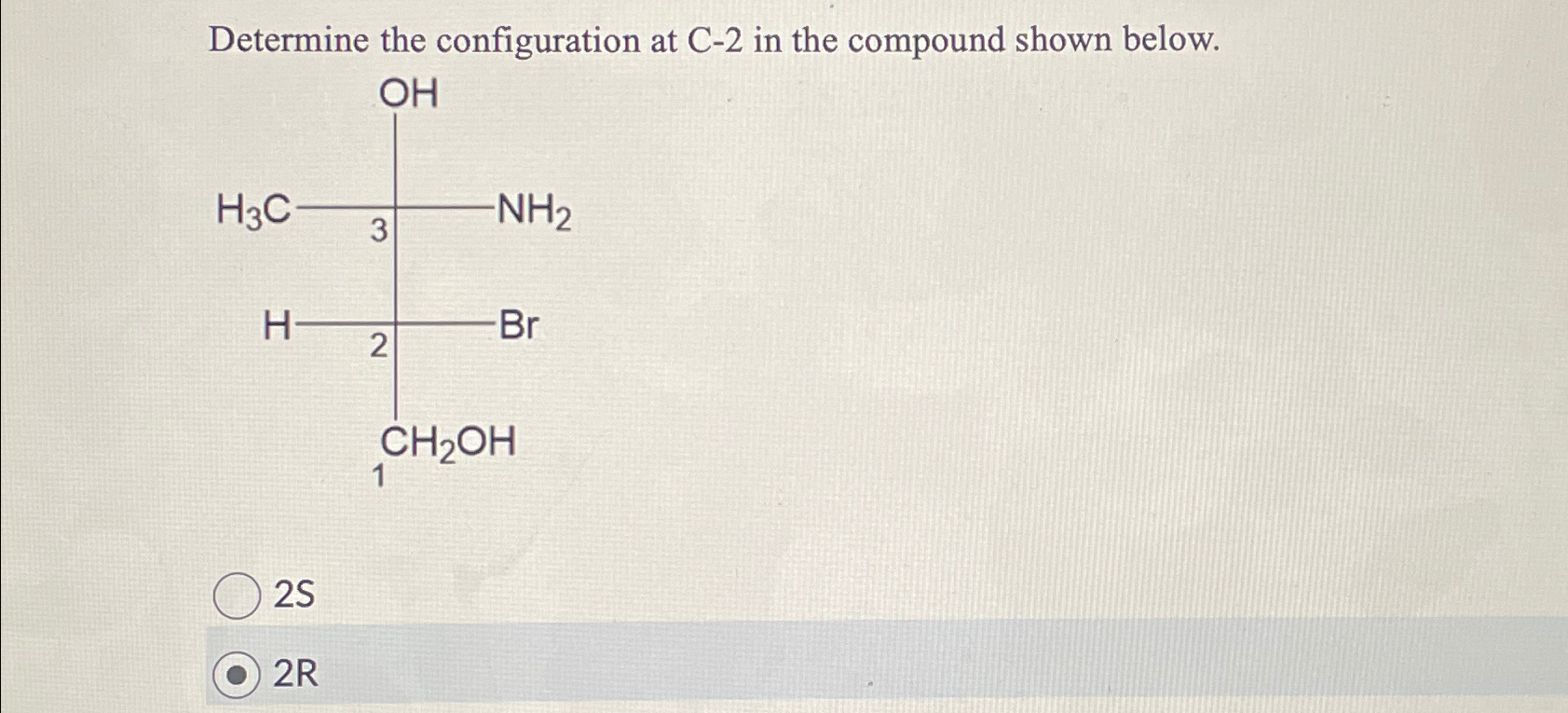 Solved Determine the configuration at C-2 ﻿in the compound | Chegg.com
