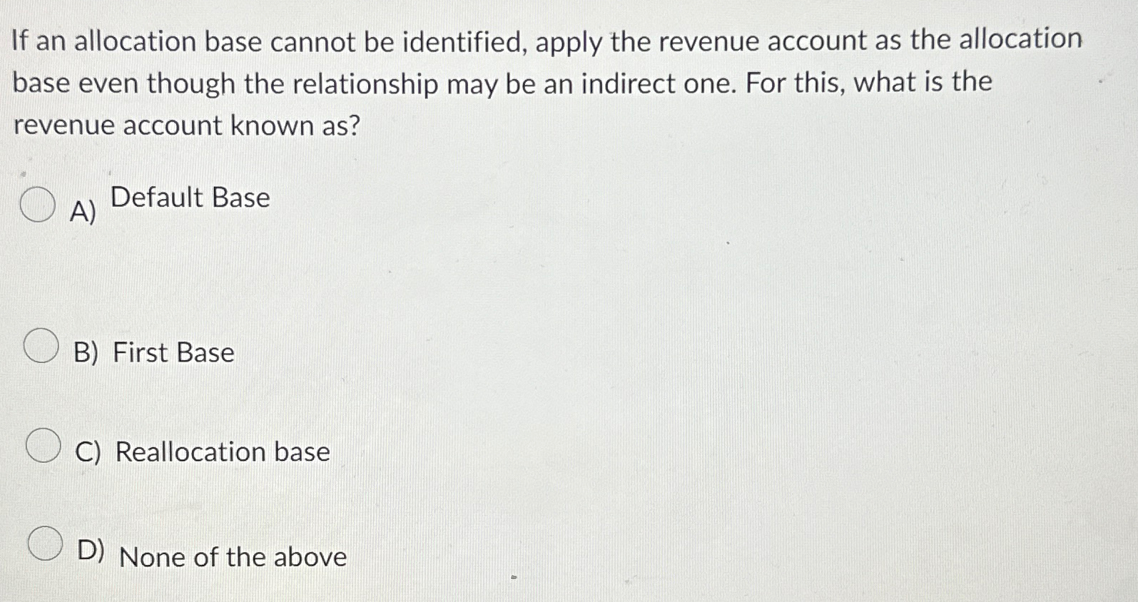 Solved If an allocation base cannot be identified, apply the | Chegg.com