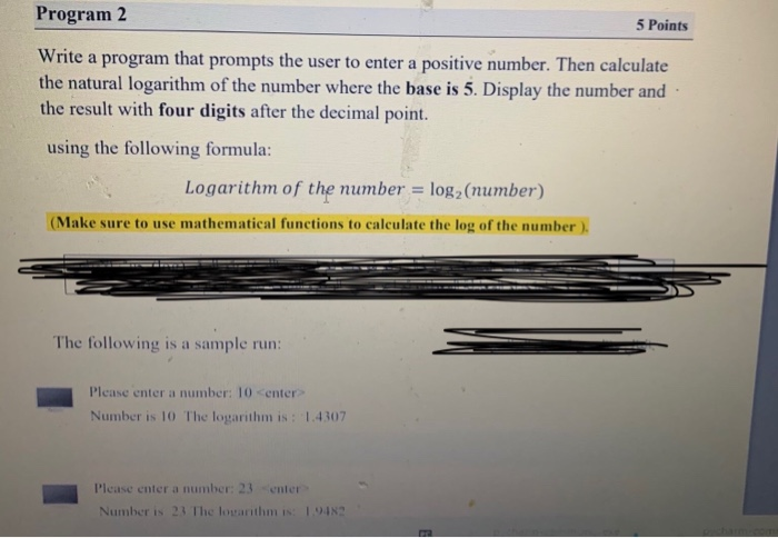 Solved Program 2 5 Points Write a program that prompts the | Chegg.com