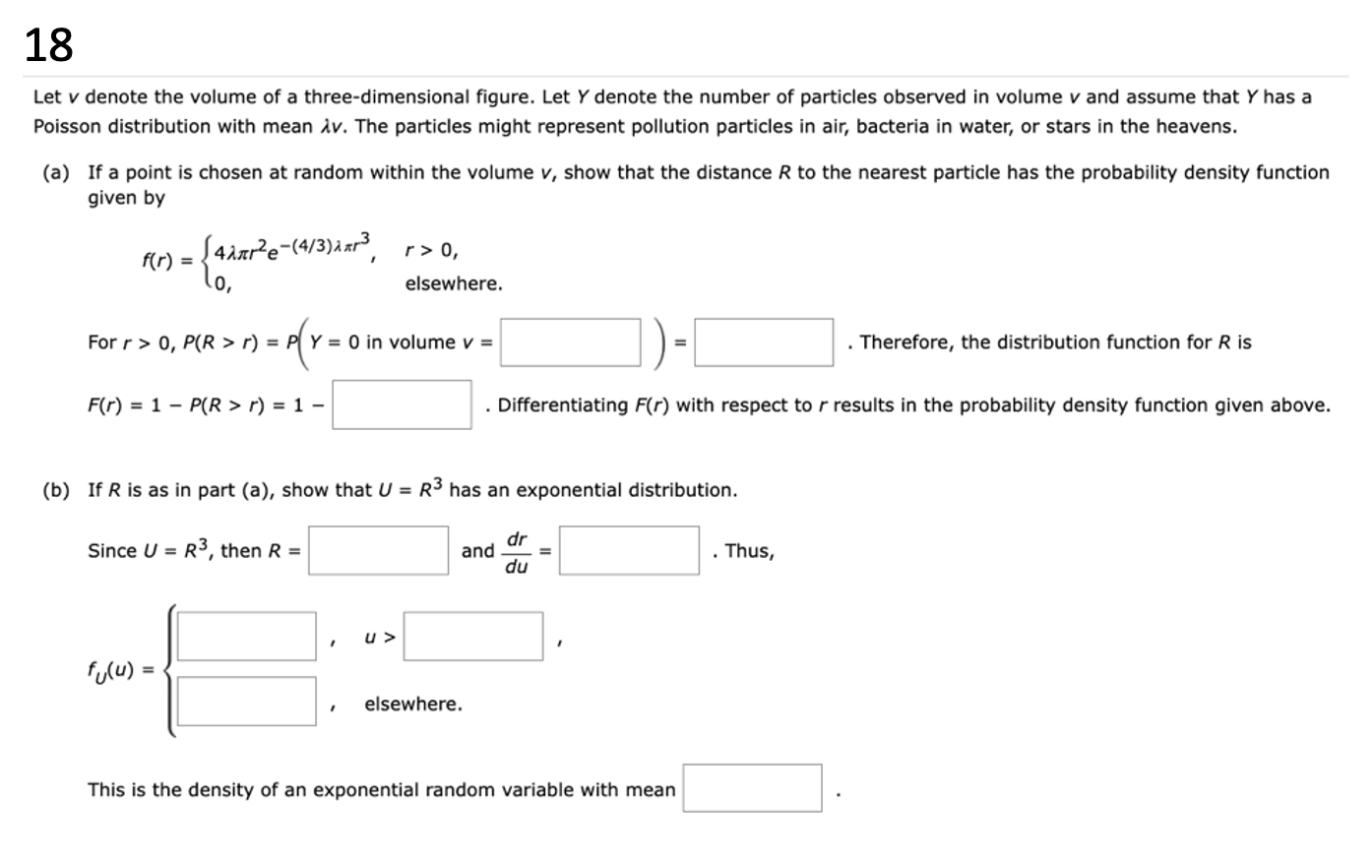 Solved Let v ﻿denote the volume of a three-dimensional | Chegg.com