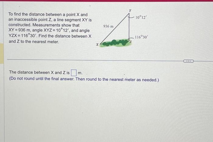 Solved To find the distance between a point X and an | Chegg.com