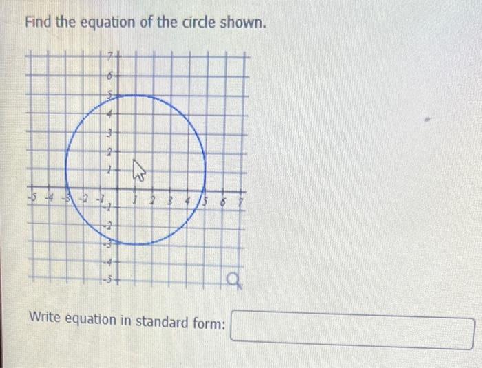Solved Find the equation of the circle shown. Write equation | Chegg.com