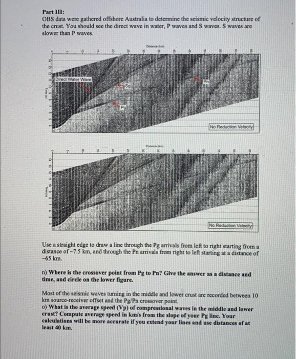 Solved Part I: We record a seismic reflection in a | Chegg.com
