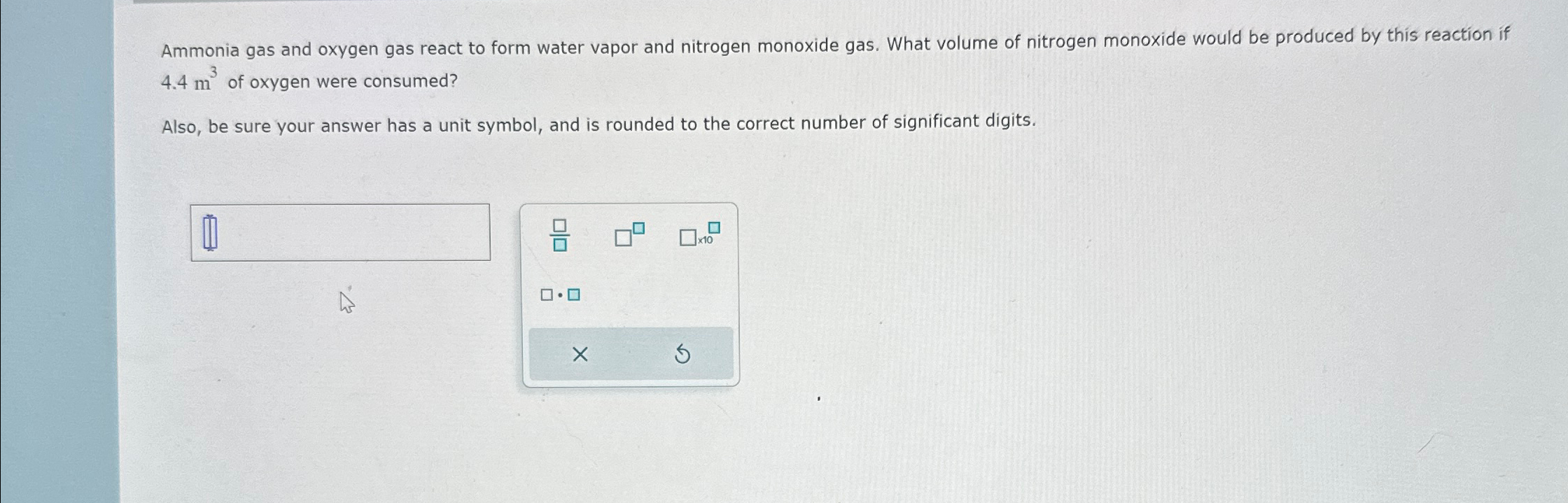 Solved Ammonia gas and oxygen gas react to form water vapor | Chegg.com