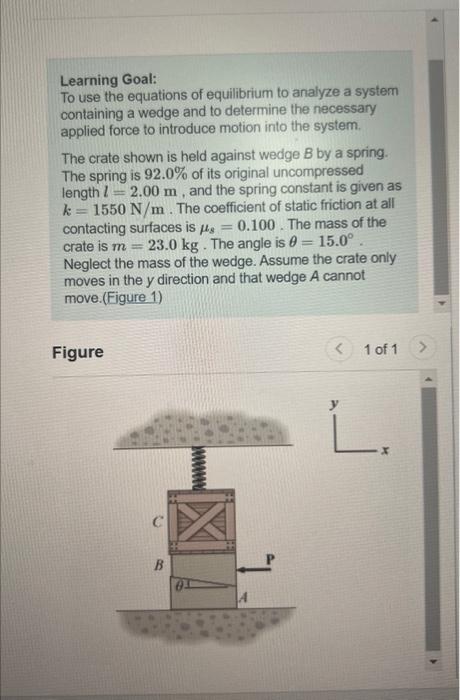 Solved Learning Goal: To use the equations of equilibrium to | Chegg.com