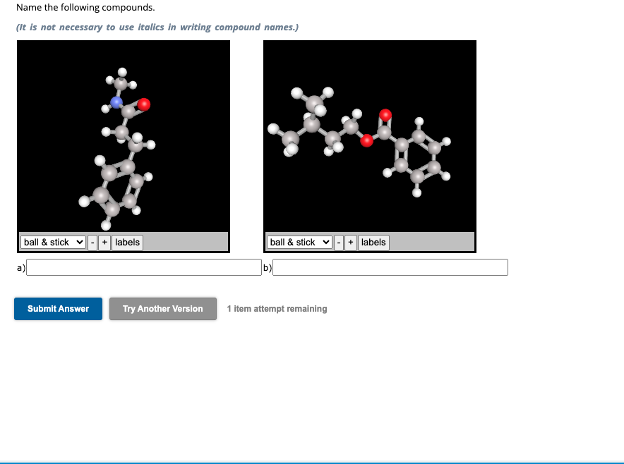 Solved Name the following compounds. | Chegg.com