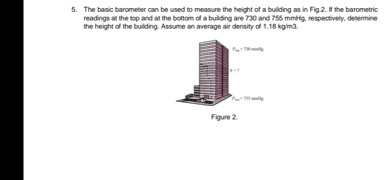 Solved The basic barometer can be used to measure the height | Chegg.com